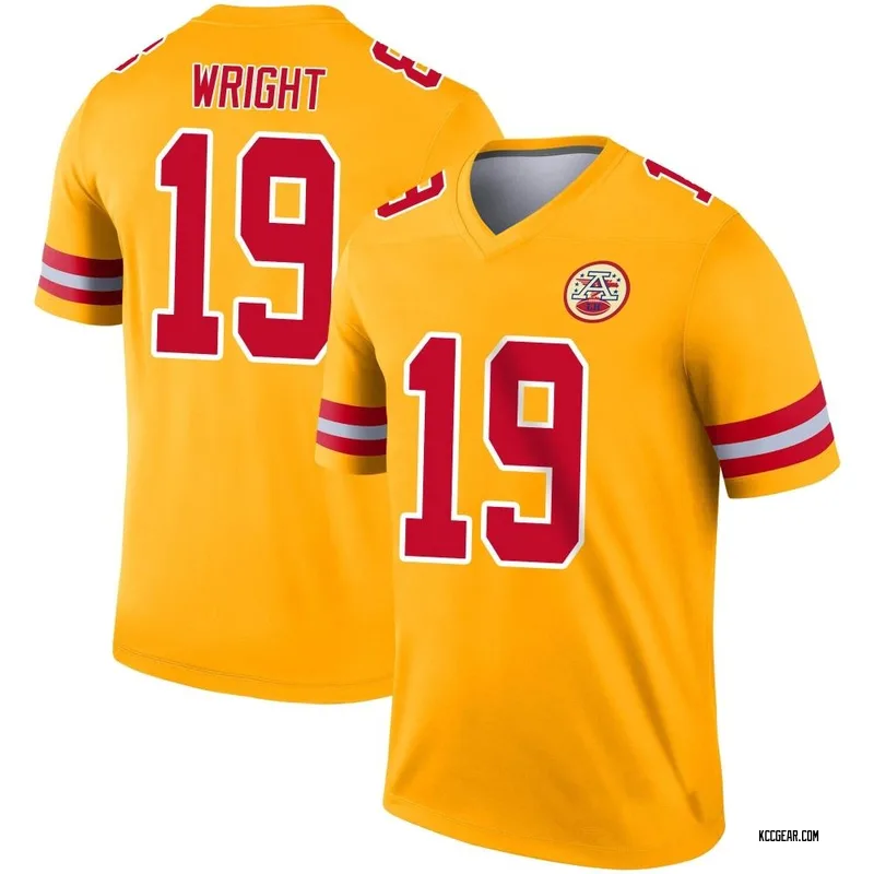 Men's Matthew Wright Kansas City Chiefs Inverted Jersey - Legend Gold ...